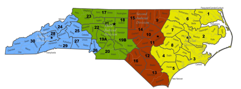 Community Supervision - Judicial Divisions, Districts and Local Offices | NC DAC